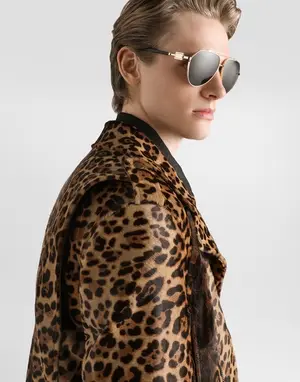 Dolce & Gabbana Calfskin Biker Jacket Coats And Jackets Multi-colored