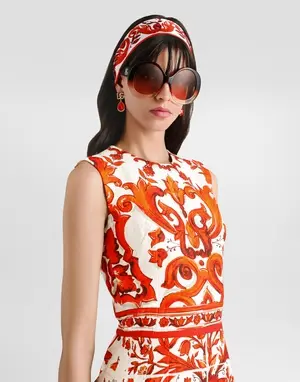 Dolce & Gabbana Majolica-print Poplin Short Dress