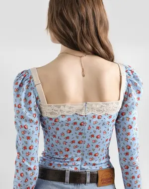 Dolce & Gabbana Rose-print Charmeuse Top - Multicolor