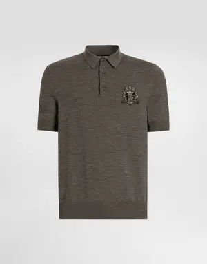 Dolce & Gabbana Virgin Wool Polo Shirt Sweaters And Cardigans Gray - Grey