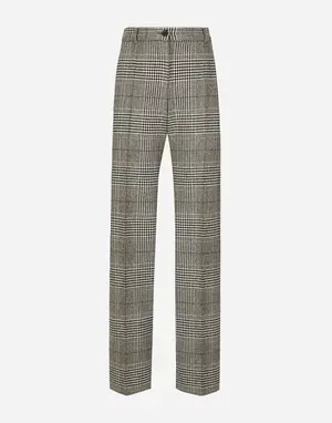 Dolce & Gabbana Flared Glen Plaid Pants Pants And Shorts - Multicolor