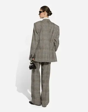Dolce & Gabbana Flared Glen Plaid Pants Pants And Shorts