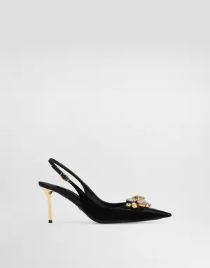 Dolce & Gabbana Patent Leather Slingback With Embellisht Pumps And Slingback - Multicolor