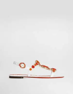 Dolce & Gabbana High Heel Sandals With Dg Logo - Multicolor