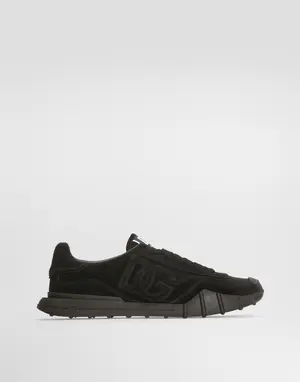 Dolce & Gabbana Low Top Leather And Suede Sneakers - Black