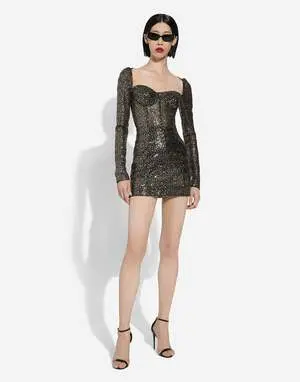 Dolce & Gabbana Sequined Corset Dress