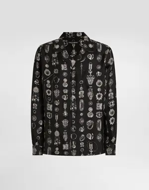 Dolce & Gabbana Jewel- Silk Twill Vanity Shirt Shirts - Print