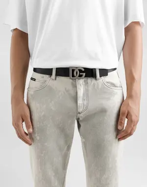 Dolce & Gabbana Leather Belt With Dg Logo Belts Multi-colored Leather
