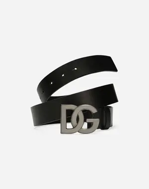Dolce & Gabbana Leather Belt With Dg Logo Belts Multi-colored Leather