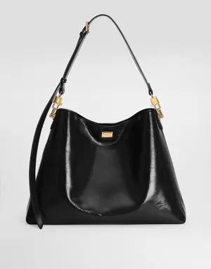 Dolce & Gabbana Large Vittoria Calfskin Shoulder Bag Shoulder And Crossbody Bags - Black