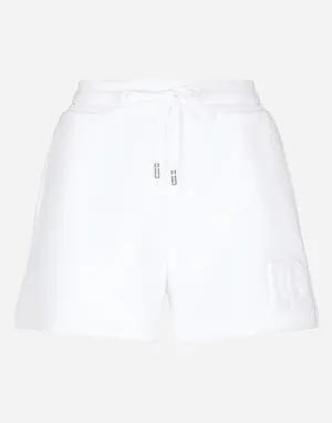 Dolce & Gabbana Jersey Shorts With Embossed Dg Logo Pants And Shorts - White