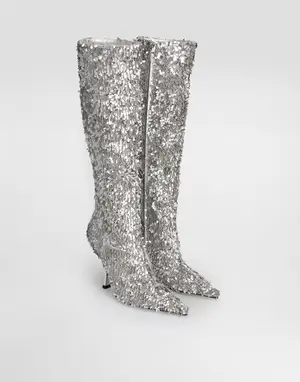 Dolce & Gabbana Drop Sequin Boots Boots And Booties
