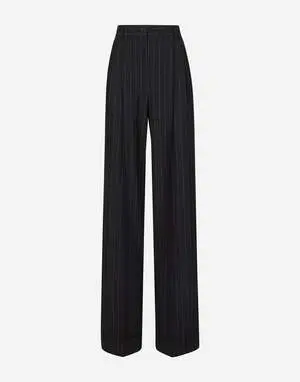 Dolce & Gabbana Flared Pinstripe Wool Pants Pants And Shorts - Multicolor