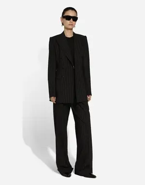 Dolce & Gabbana Flared Pinstripe Wool Pants Pants And Shorts