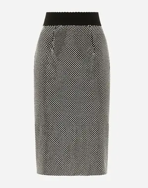 Dolce & Gabbana Calf-length Crystal Mesh Skirt Skirts - Silver