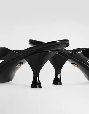 Dolce & Gabbana Patent Leather Keira Sandals - Black