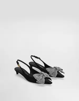 Dolce & Gabbana Embellished Satin Slingbacks