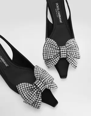 Dolce & Gabbana Embellished Satin Slingbacks