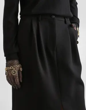Dolce & Gabbana Double Wool Crêpe Midi Skirt