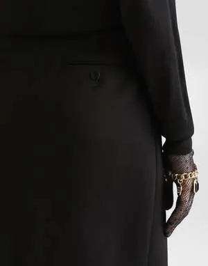 Dolce & Gabbana Double Wool Crêpe Midi Skirt