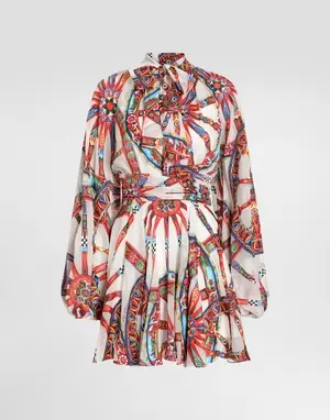 Dolce & Gabbana Carretto-print Devor� Twill Dress� Dresses