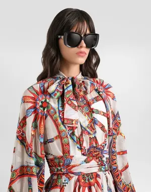 Dolce & Gabbana Carretto-print Devor� Twill Dress� Dresses