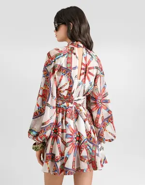 Dolce & Gabbana Carretto-print Devor� Twill Dress� Dresses