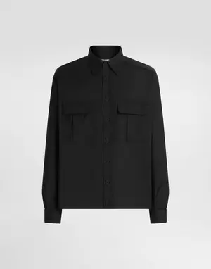 Dolce & Gabbana Wool Blend Canvas Shirt Shirts - Black