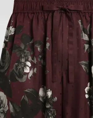 Dolce & Gabbana Peony Ramage-print Vanity Twill Trousers Pants And Shorts