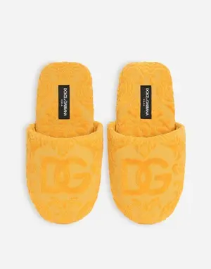 Dolce & Gabbana Jacquard Cotton Terry Slippers Cotton Slippers