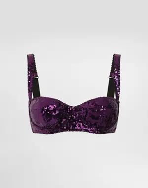 Dolce & Gabbana Balconette Bra With Micro-sequin Embroidery Underwear
