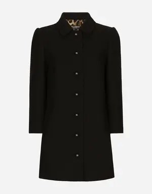 Dolce & Gabbana Short Woolen Coat Coats And Jackets - Black