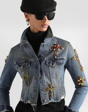 Dolce & Gabbana Denim Jacket With Embroidery Denim And Jeans Multi-colored