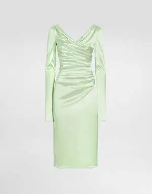 Dolce & Gabbana Stretch Satin Dress Dresses Satin - Multicolor