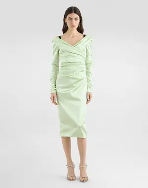 Dolce & Gabbana Stretch Satin Dress Dresses Satin - Multicolor
