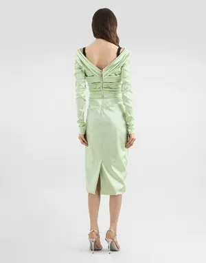Dolce & Gabbana Stretch Satin Dress Dresses Satin - Multicolor