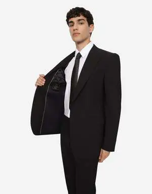 Dolce & Gabbana Stretch Wool Martini-fit Suit Suits And Blazers Wool - Blue