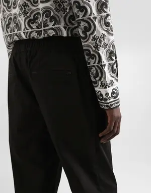 Dolce & Gabbana Cotton Gabardine Jogging Trousers - Black