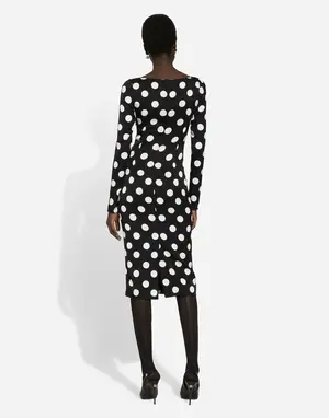 Dolce & Gabbana Silk Charmeuse Sheath Dress With Polka Dot