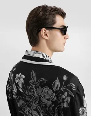 Dolce & Gabbana Flower Bouquet-print Jacquard Twill Robe Underwear And Loungewear