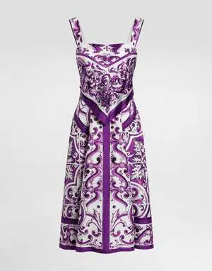 Dolce & Gabbana Majolica-print Silk Twill Dress Dresses - Multicolor