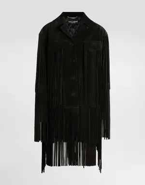 Dolce & Gabbana Split Leather Jacket Coats And Jackets - Black