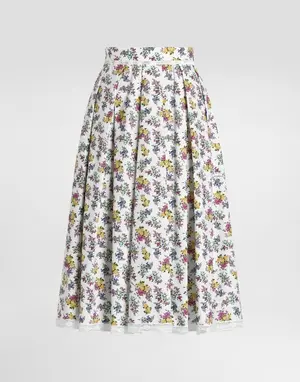 Dolce & Gabbana Small Floral-print Poplin Skirt Skirts - Multicolor