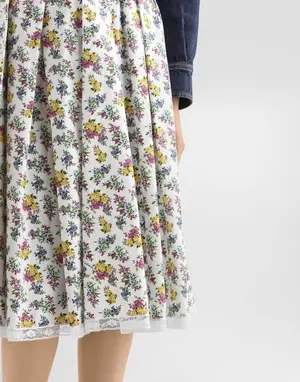 Dolce & Gabbana Floral-print Poplin Midi Skirt