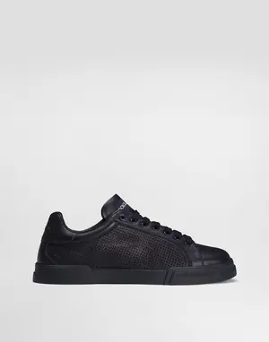 Dolce & Gabbana Portofino Light Strobel Calfskin Sneakers - Blue