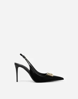 Dolce & Gabbana Polished Calfskin Slingbacks Pumps And Slingback Leather - Black