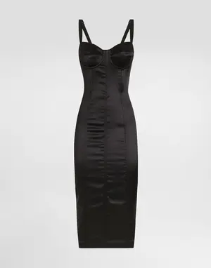 Dolce & Gabbana Stretch Satin Dress Dresses Silk - Black