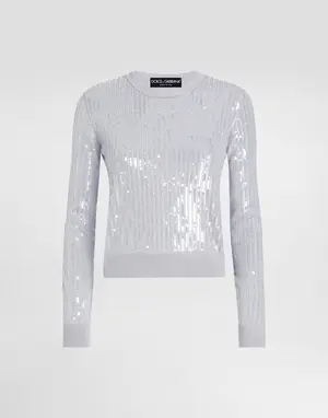 Dolce & Gabbana Sequin Embellished Crew Neck Sweater