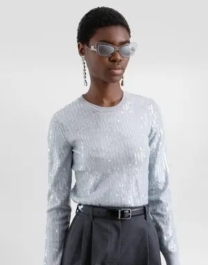 Dolce & Gabbana Sequin Embellished Crew Neck Sweater