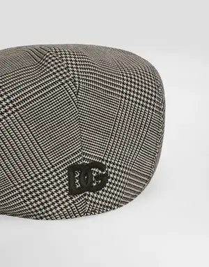 Dolce & Gabbana Virgin Wool Glen Plaid Flat Cap Hats And Gloves